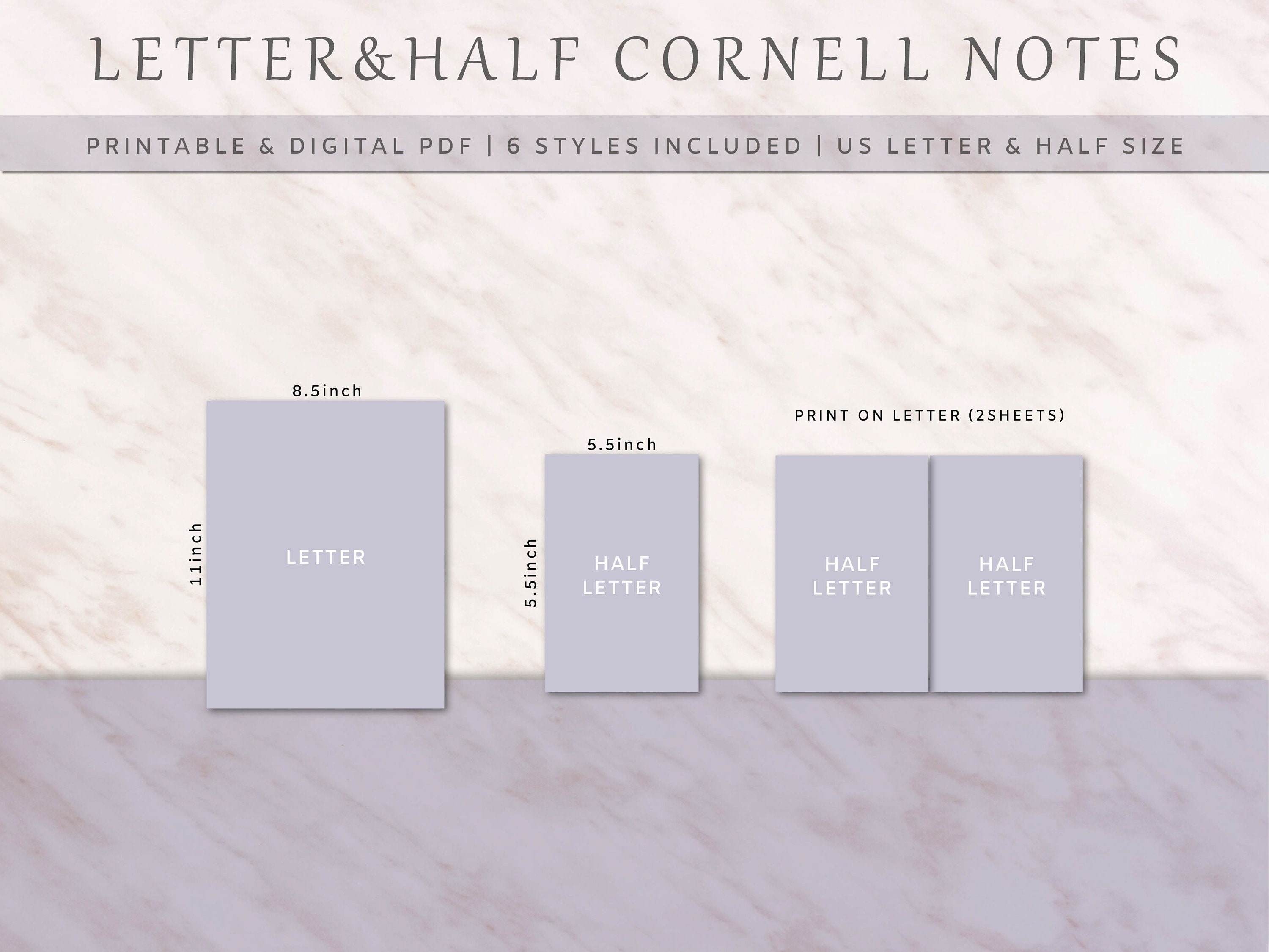 Ink Friendly Printable Cornell Note Kit | Lecture Note for School ...