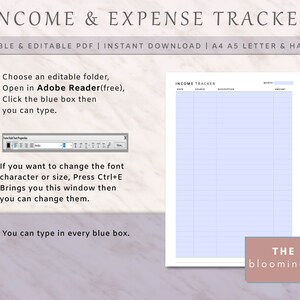 Income & Expense Tracker Editable | A4 A5 US Letter and Half ...