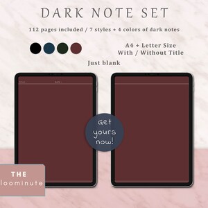 112 Dark Model Note Taking Template, Vertical, White Lined, Dot, Grid ...
