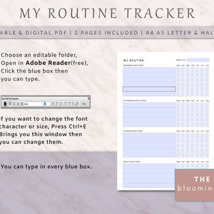 Daily Routine Tracker Printable & Editable PDF | Weekly Habit Tracker ...
