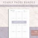 Printable Yearly Pages Bundle A4, A5, Letter & Half Year-long Planner ...