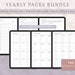 Printable Yearly Pages Bundle A4, A5, Letter & Half Year-long Planner ...