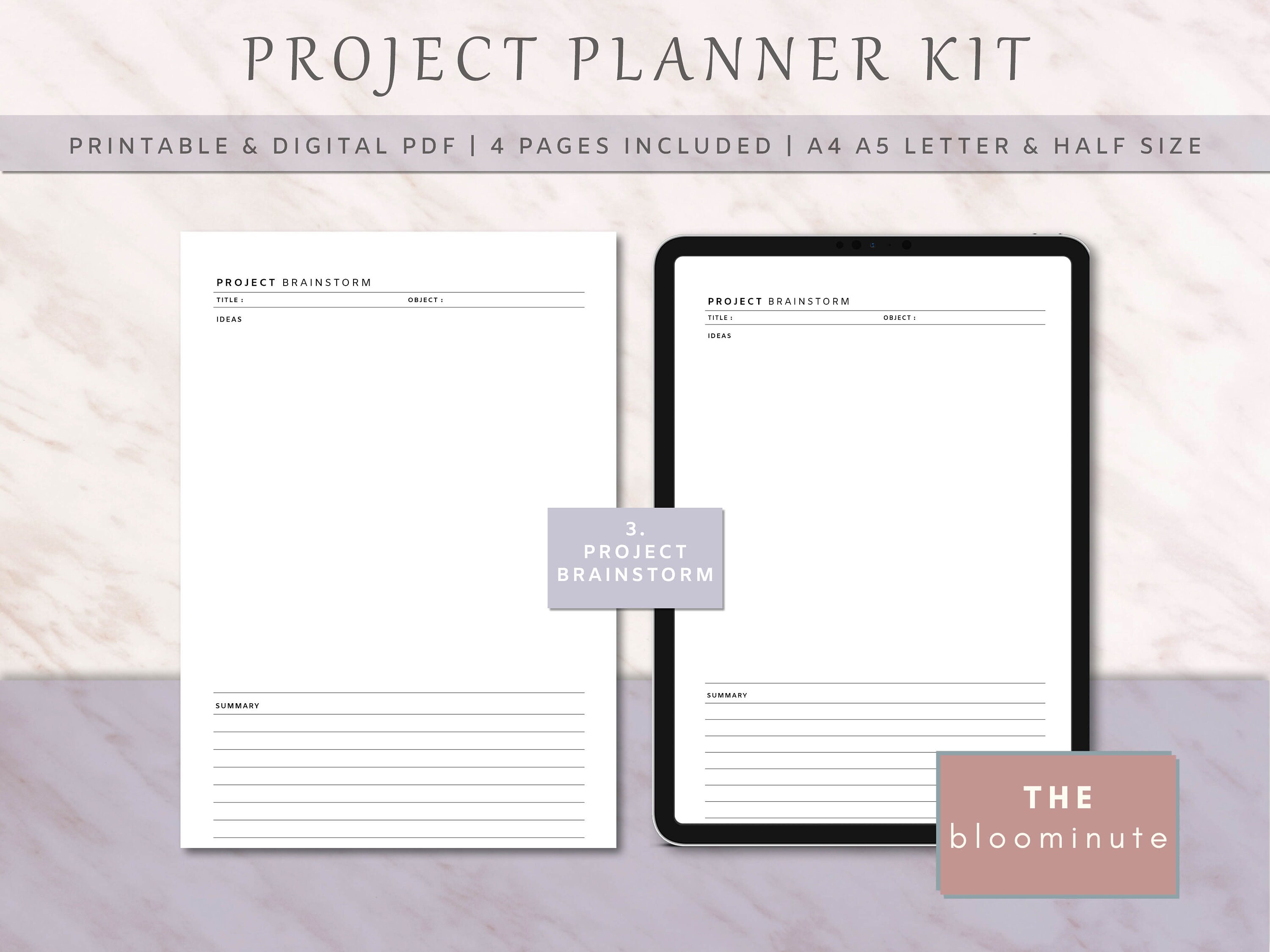 Printable & Digital Project Planner | Project Management PDF A4 A5 ...