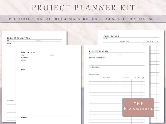 Printable & Digital Project Planner Project Management PDF - Etsy
