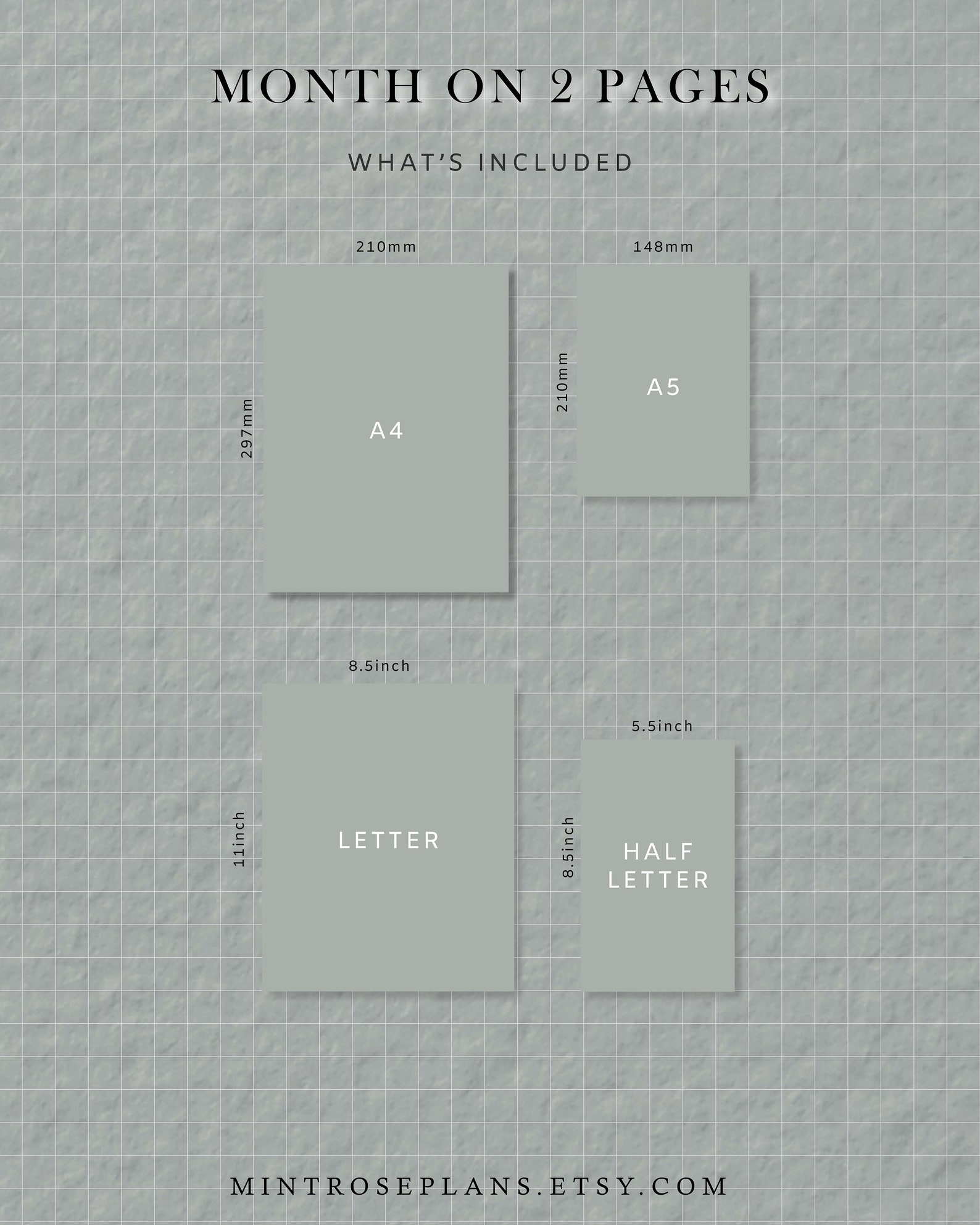 Month on 2 Pages Editable Planner Undated Monthly Planner | Etsy