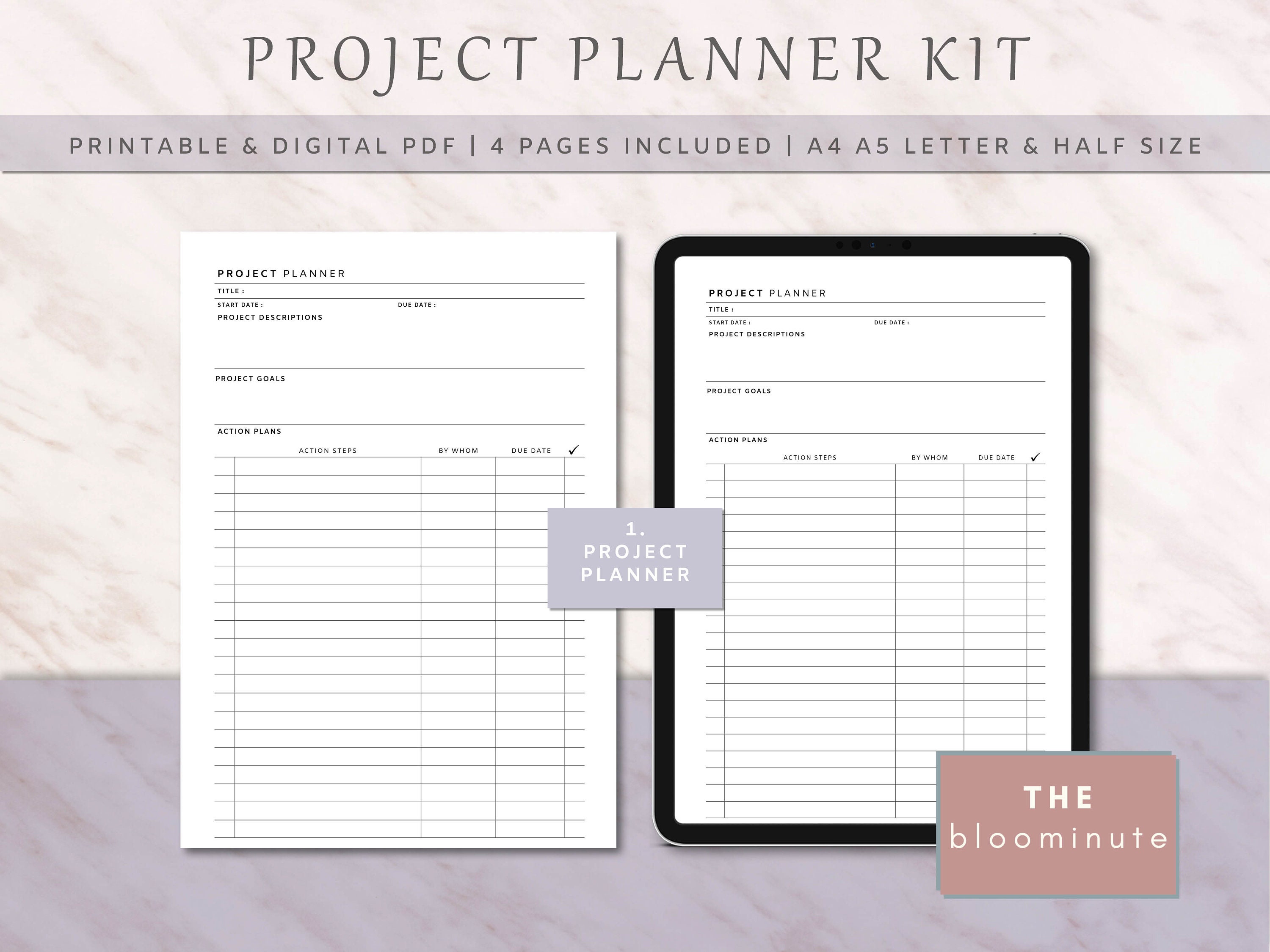 Printable & Digital Project Planner | Project Management PDF A4 A5 ...
