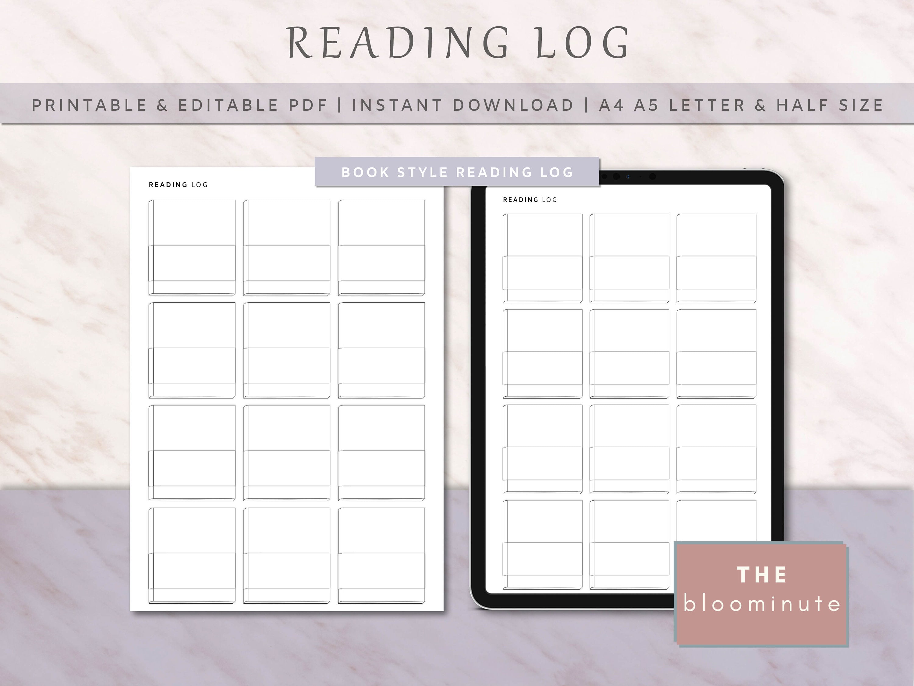 2 Styles of Editable Reading Log Digital Reading Tracker A4 - Etsy