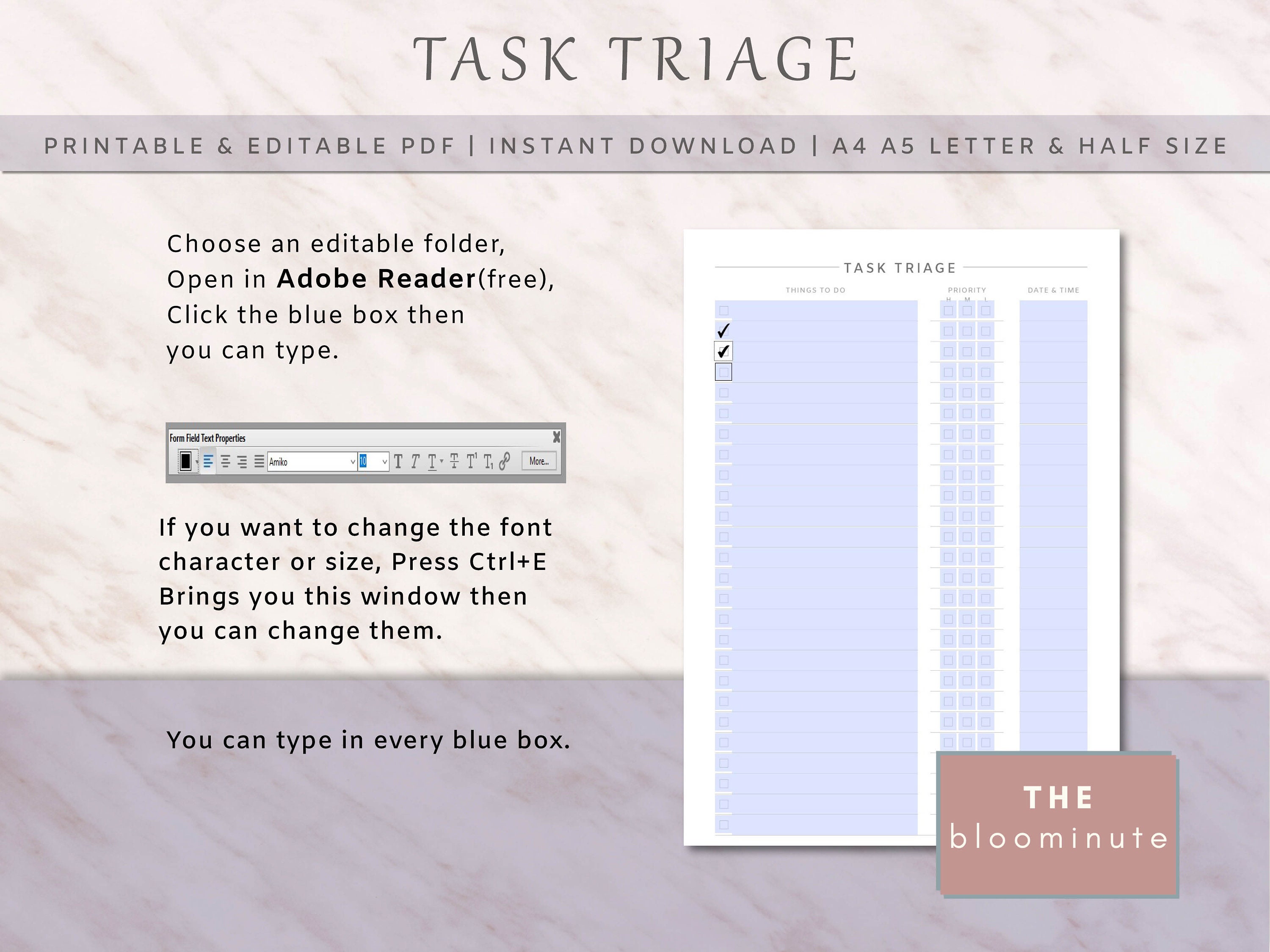 Minimalist Task Triage Printable & Editable to Do List Template Digital ...
