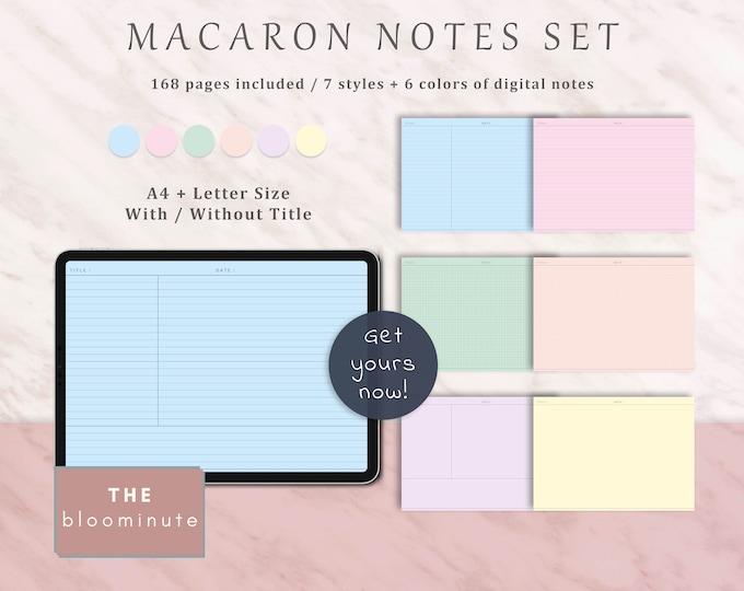 168 Paper Texture Digital Note Taking Template, Dot, Lined, Cornell ...
