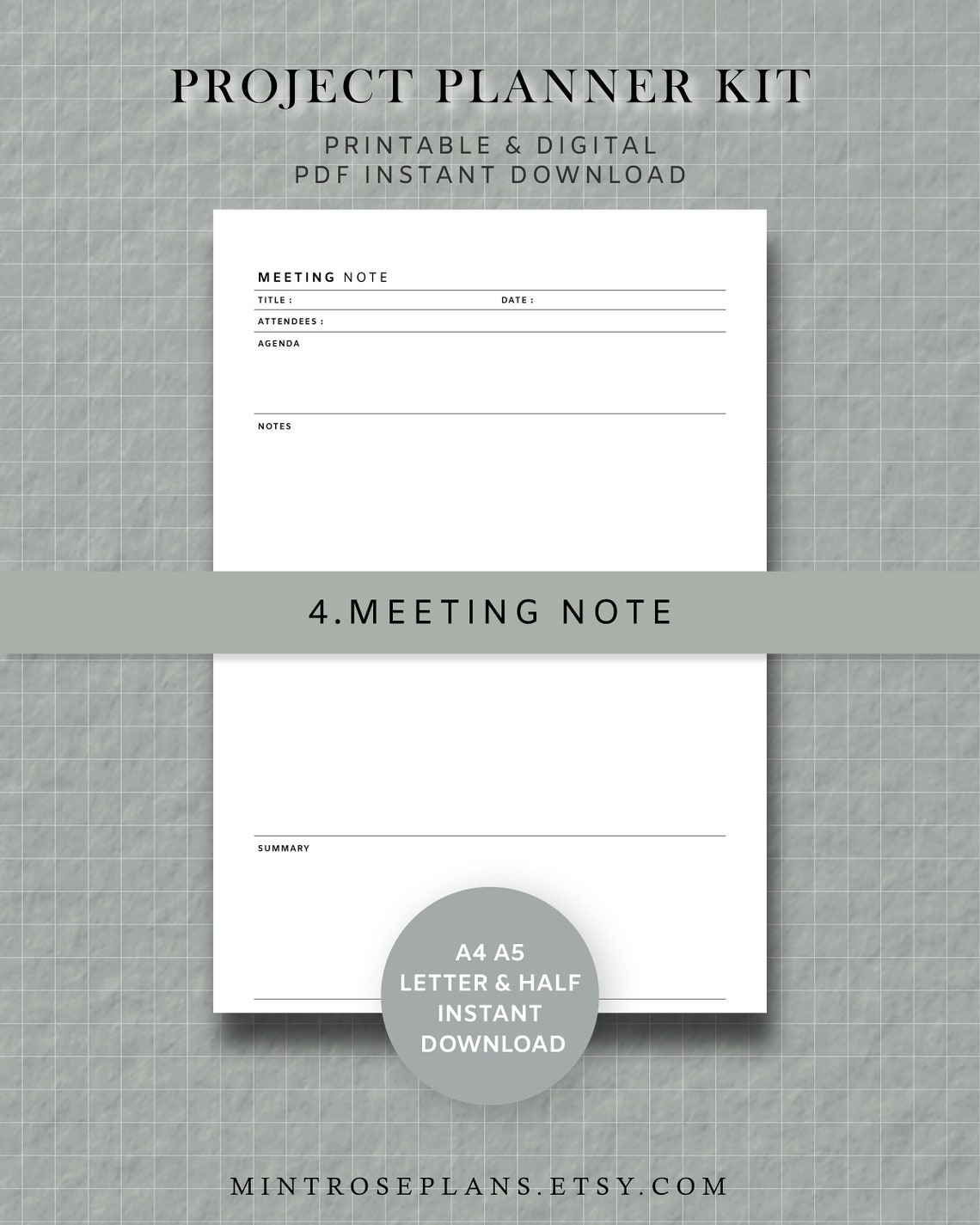 Printable & Digital Project Planner Project Management PDF | Etsy