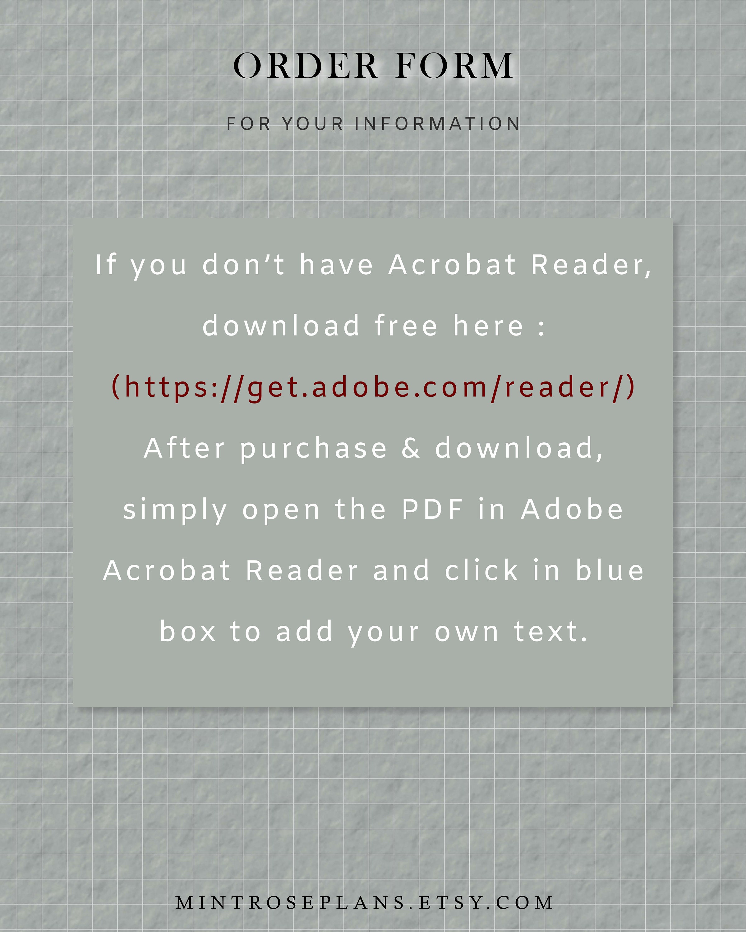 Editable Order Form Template PDF Small Business Order Form | Etsy