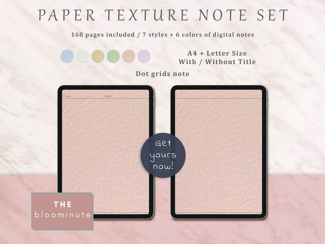 168 Paper Texture Digital Note Taking Template, Dot, Grid, Lined ...