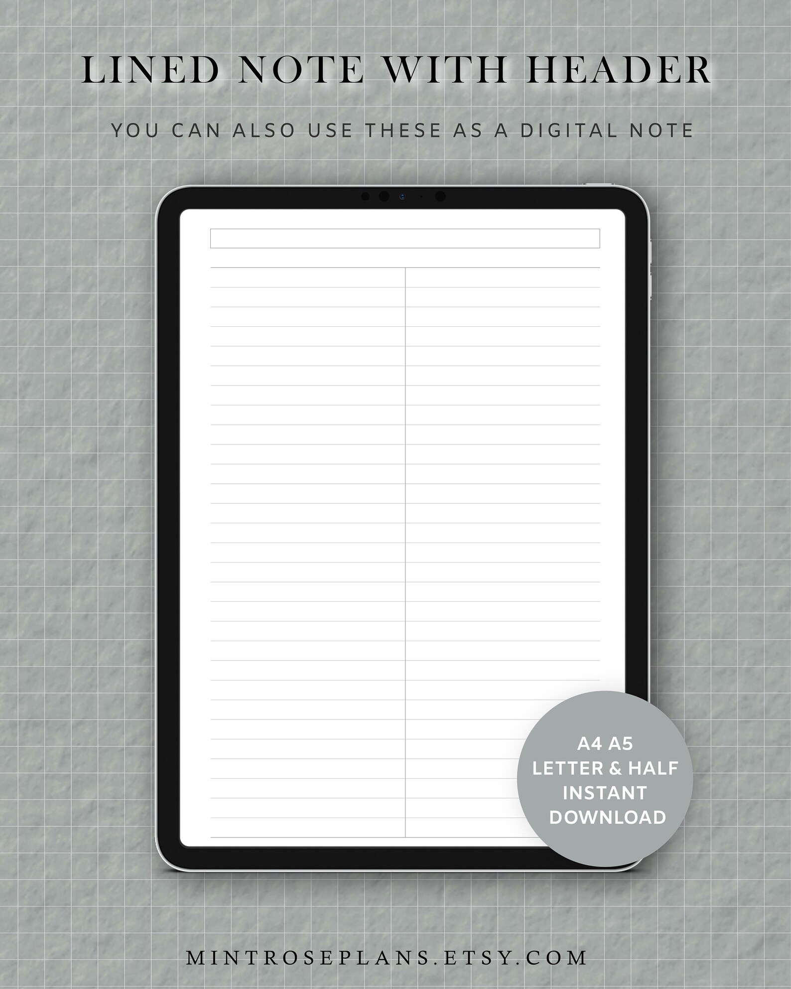 Study Lined Note Taking Papers Printable Lined Note Bundle | Etsy