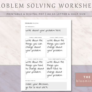 Printable Problem Solving Worksheets, Reduce Anxiety, Decision Maker ...