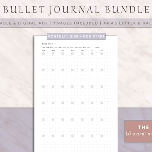 4-in-1 Bullet Journal Bundle, Yearly, Monthly, Weekly, Daily, Printable ...