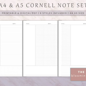 Ink Friendly Printable Cornell Note Kit | Lecture Note Taking for ...