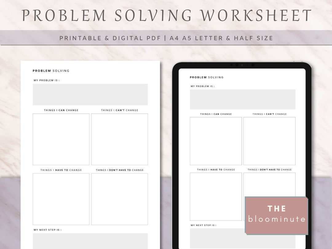 Printable Problem Solving Worksheets, Reduce Anxiety, Decision Maker ...