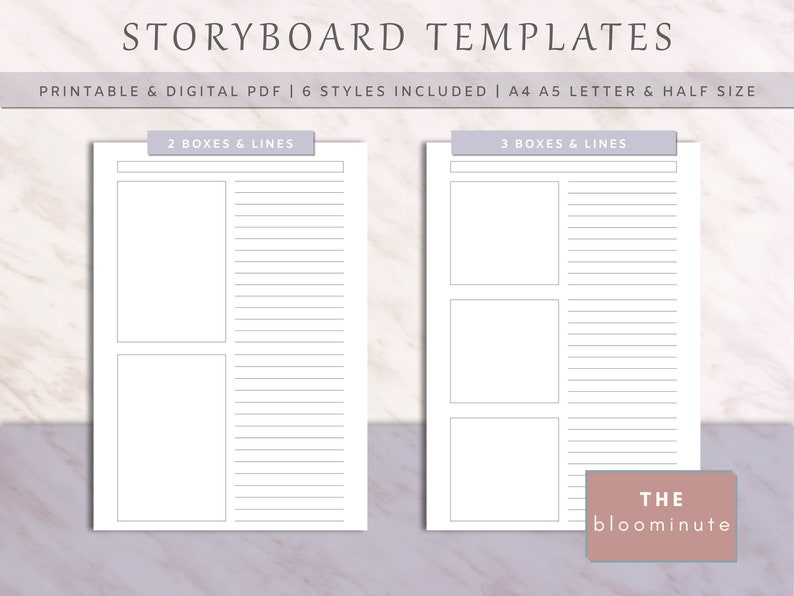 Printable & Digital Storyboard Template, Continuity Notes Template, A4 ...