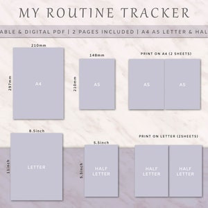 Daily Routine Tracker Printable & Editable PDF | Weekly Habit Tracker ...