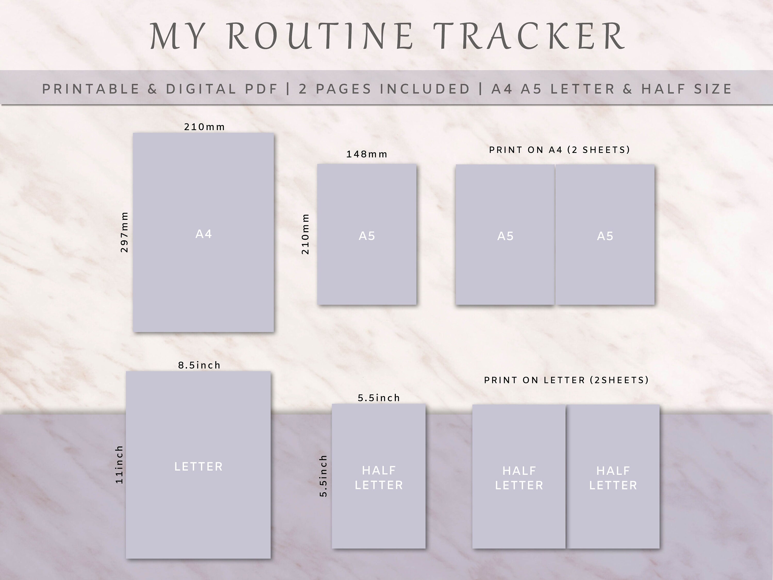 Daily Routine Tracker Printable & Editable PDF Weekly Habit Tracker ...