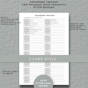 Keep Your Password List Printable Password Tracker Templte | Etsy