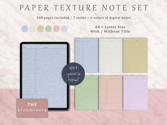 168 Paper Texture Digital Note Taking Template Dot Grid - Etsy