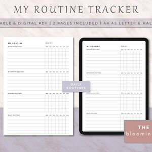 Daily Routine Tracker Printable & Editable PDF | Weekly Habit Tracker ...