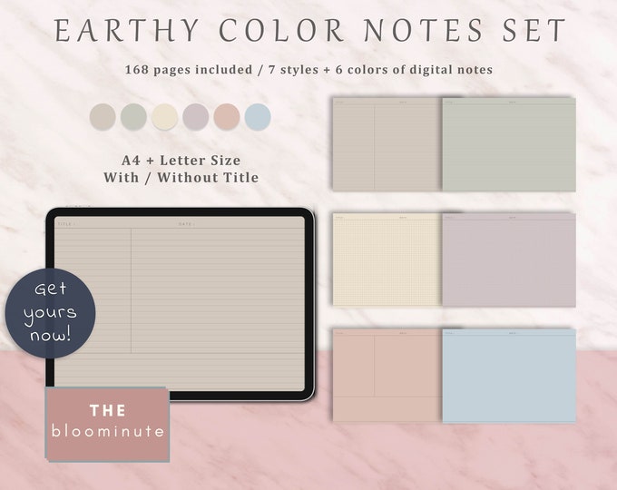 168 Paper Texture Digital Note Taking Template, Dot, Lined, Cornell ...