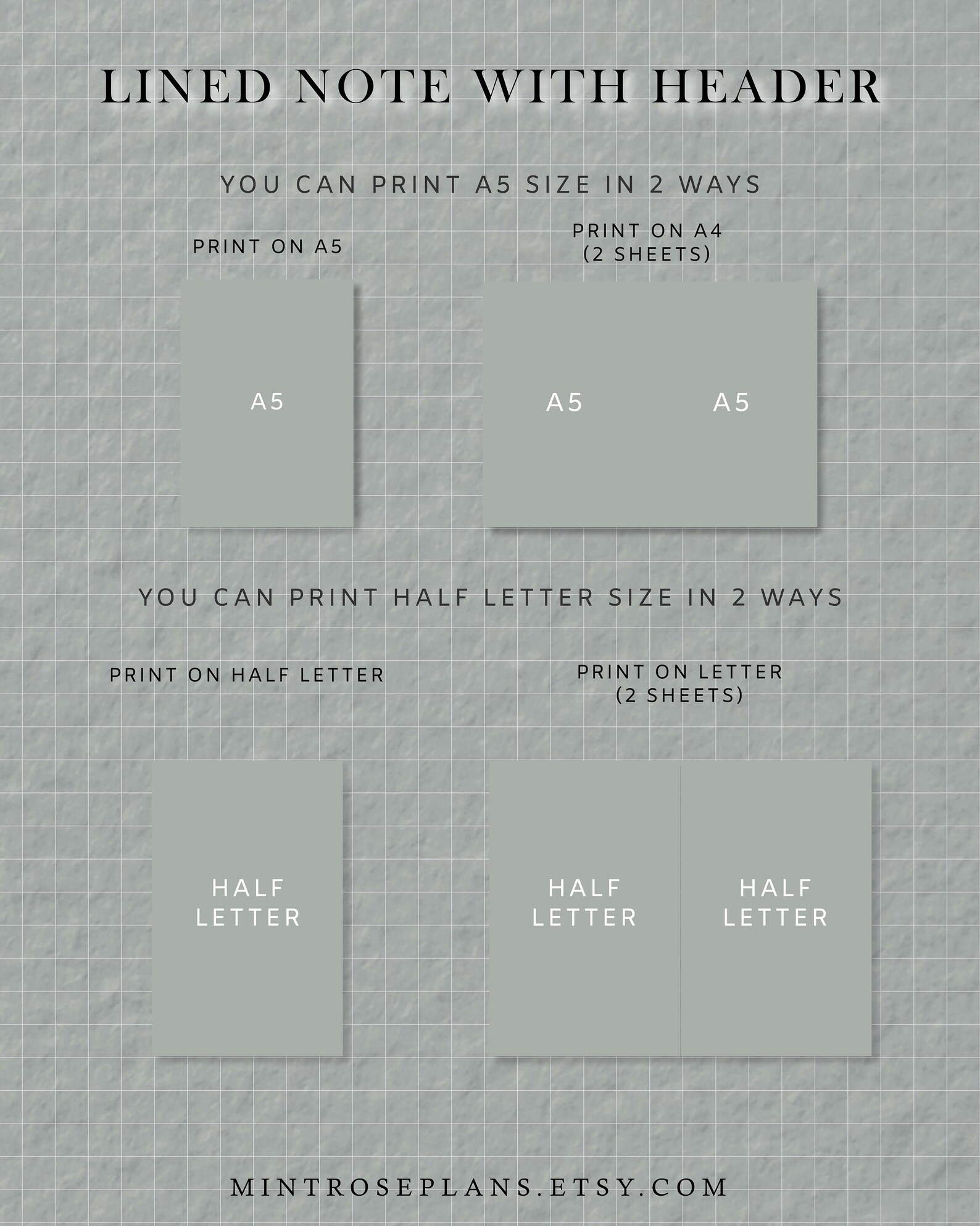 Study Lined Note Taking Papers Printable Lined Note Bundle | Etsy