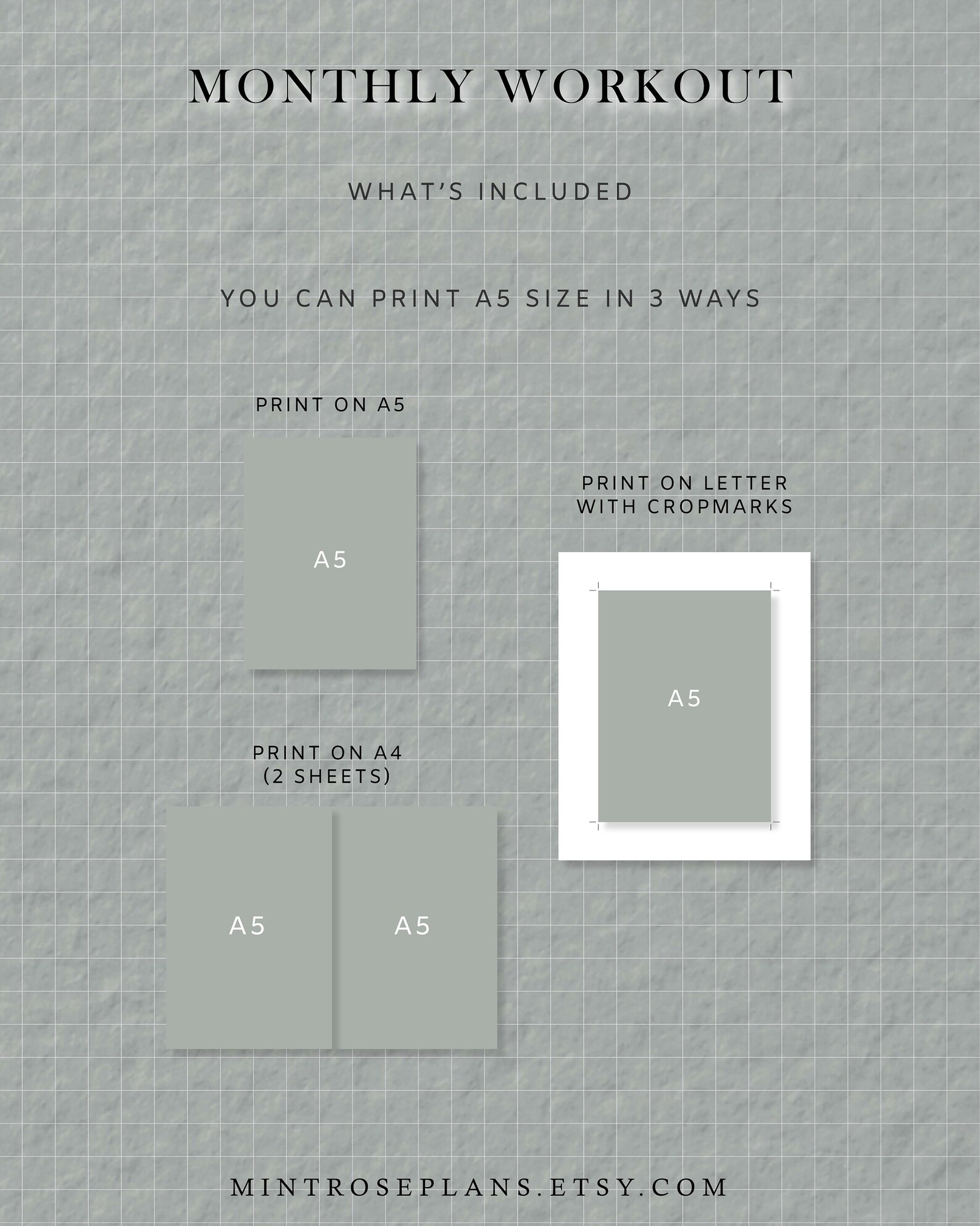 Monthly Workout Planner Printable Workout Routine Planner | Etsy