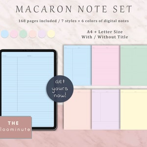 168 Soft Color Digital Note Taking Templates, Dot, Grid, Lined, Cornell ...