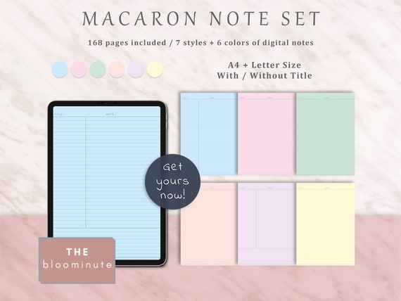 168 Soft Color Digital Note Taking Templates Dot Grid | Etsy