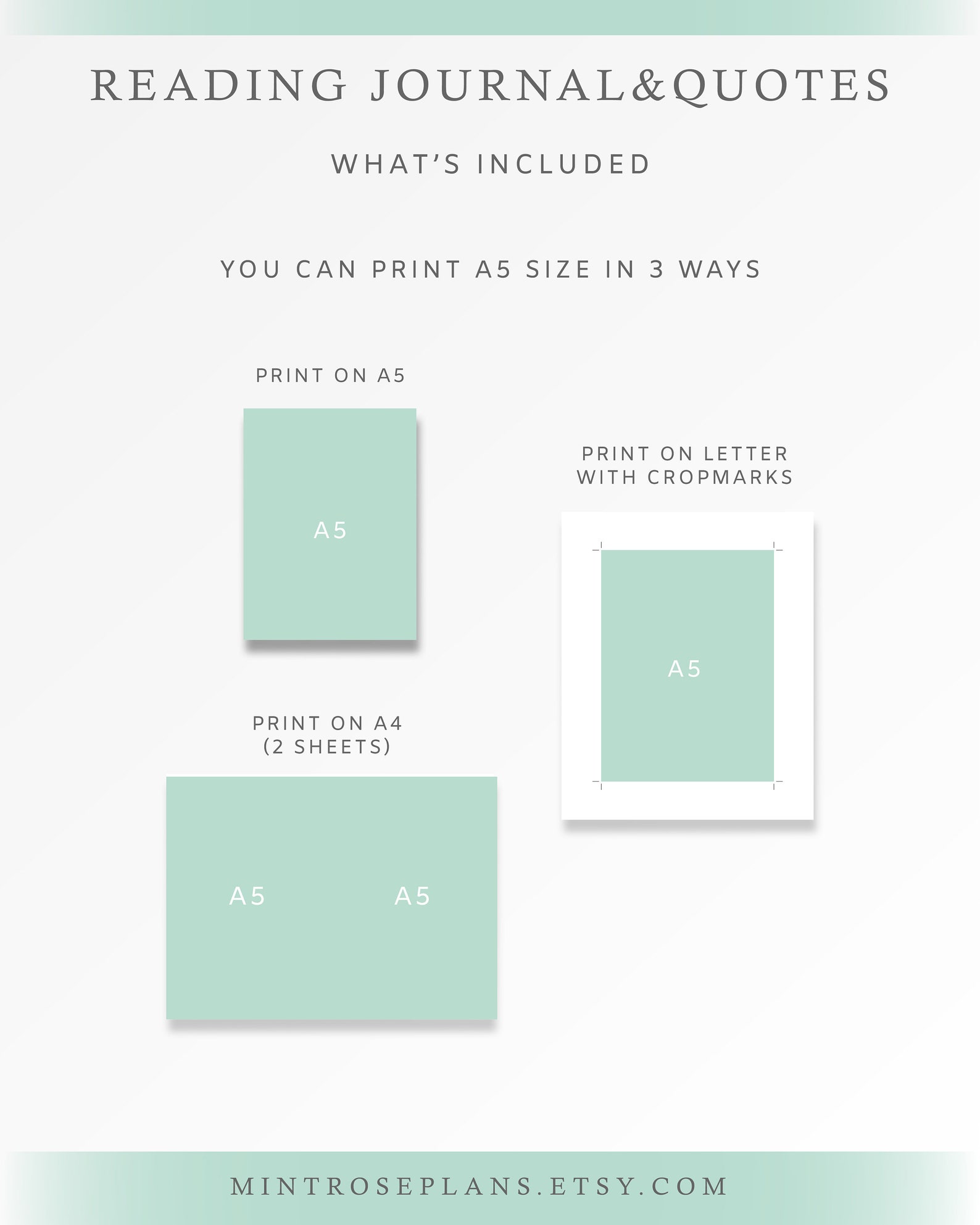 Reading Journal Templates for Book Lovers with Favorite Quotes | Etsy