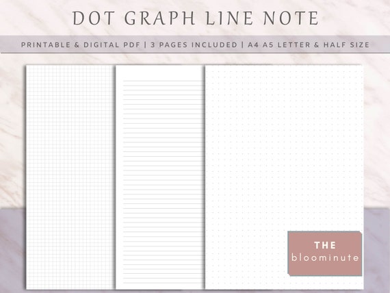 Student Note Taking Paper Printable Dot Graph Line Note | Etsy
