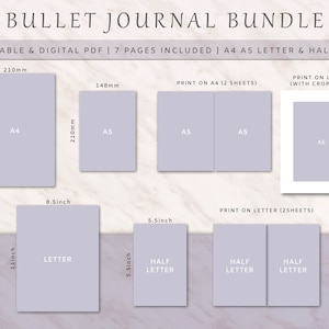 4-in-1 Bullet Journal Bundle, Yearly, Monthly, Weekly, Daily, Printable ...