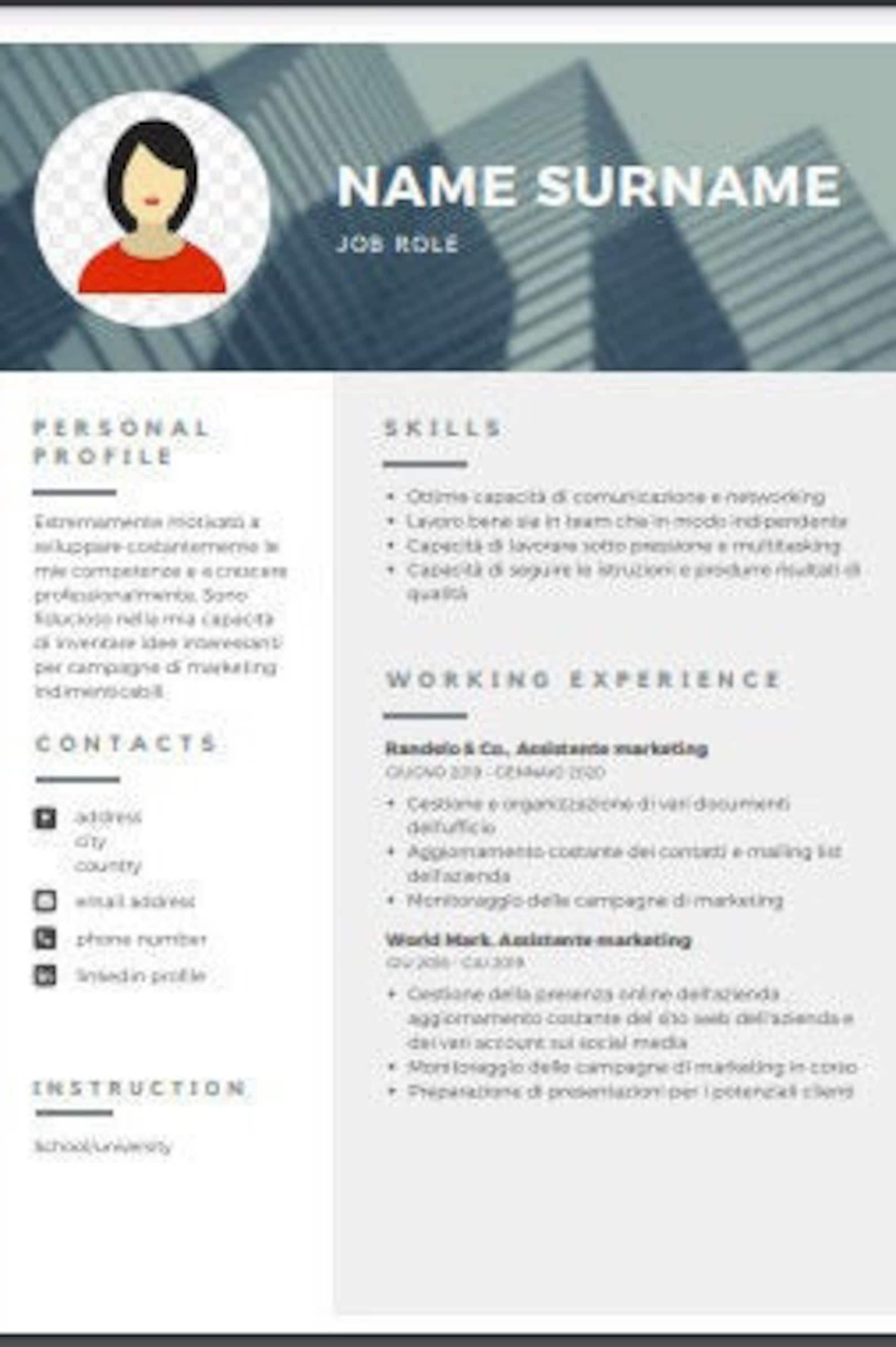 CV Resume With Photo, Modern, Professional, CV Template, Business ...