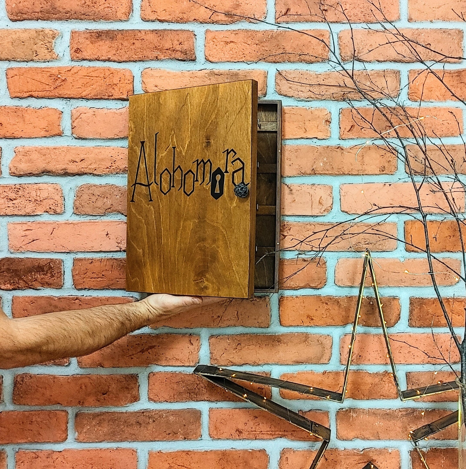 Personalized Natural Wooden Family Big Key Box Hanging Key - Etsy