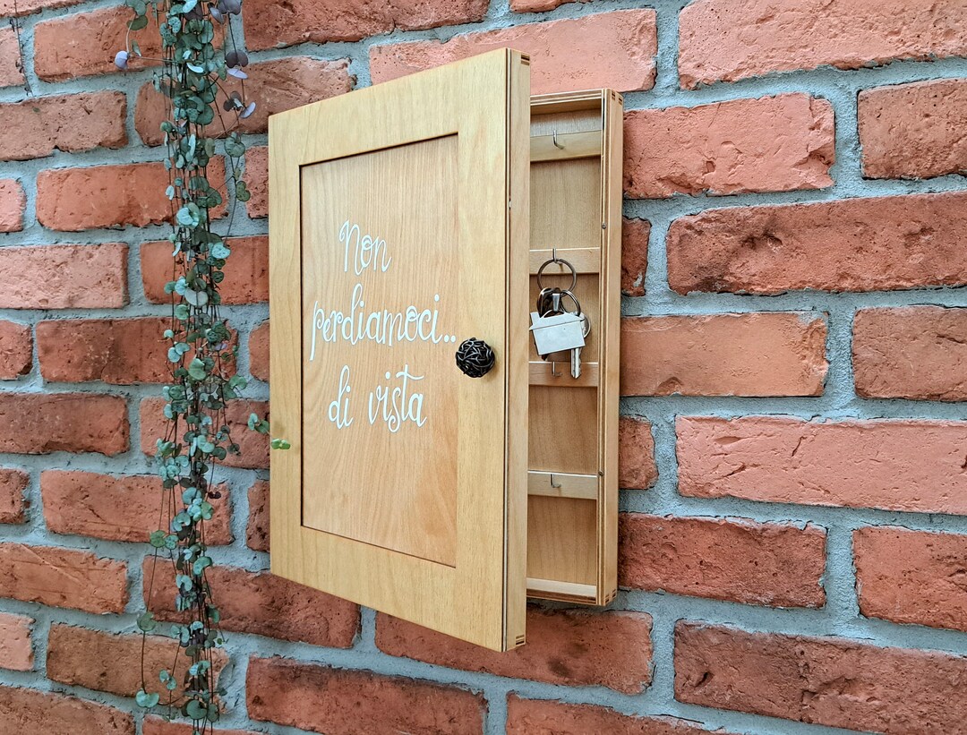 Rustic Shutters Natural Wooden Family Big Key Box, Hanging Key Box, Key ...