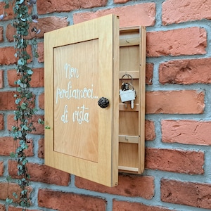 Rustic Shutters Natural Wooden Family Big Key Box, Hanging Key Box, Key ...