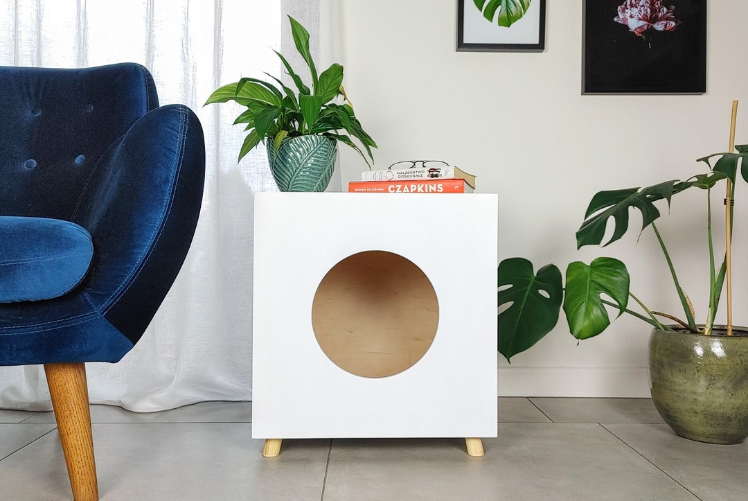 Cat Litter Box Enclosure, Personalized Cat House, Wooden Cat Box, Pet ...