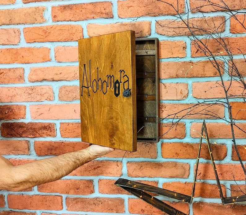 Personalized Natural Wooden Family Big Key Box, Hanging Key Box, Key ...