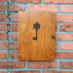 Personalized Natural Wooden Family Key Box, Hanging Key Box, Key Hooks ...