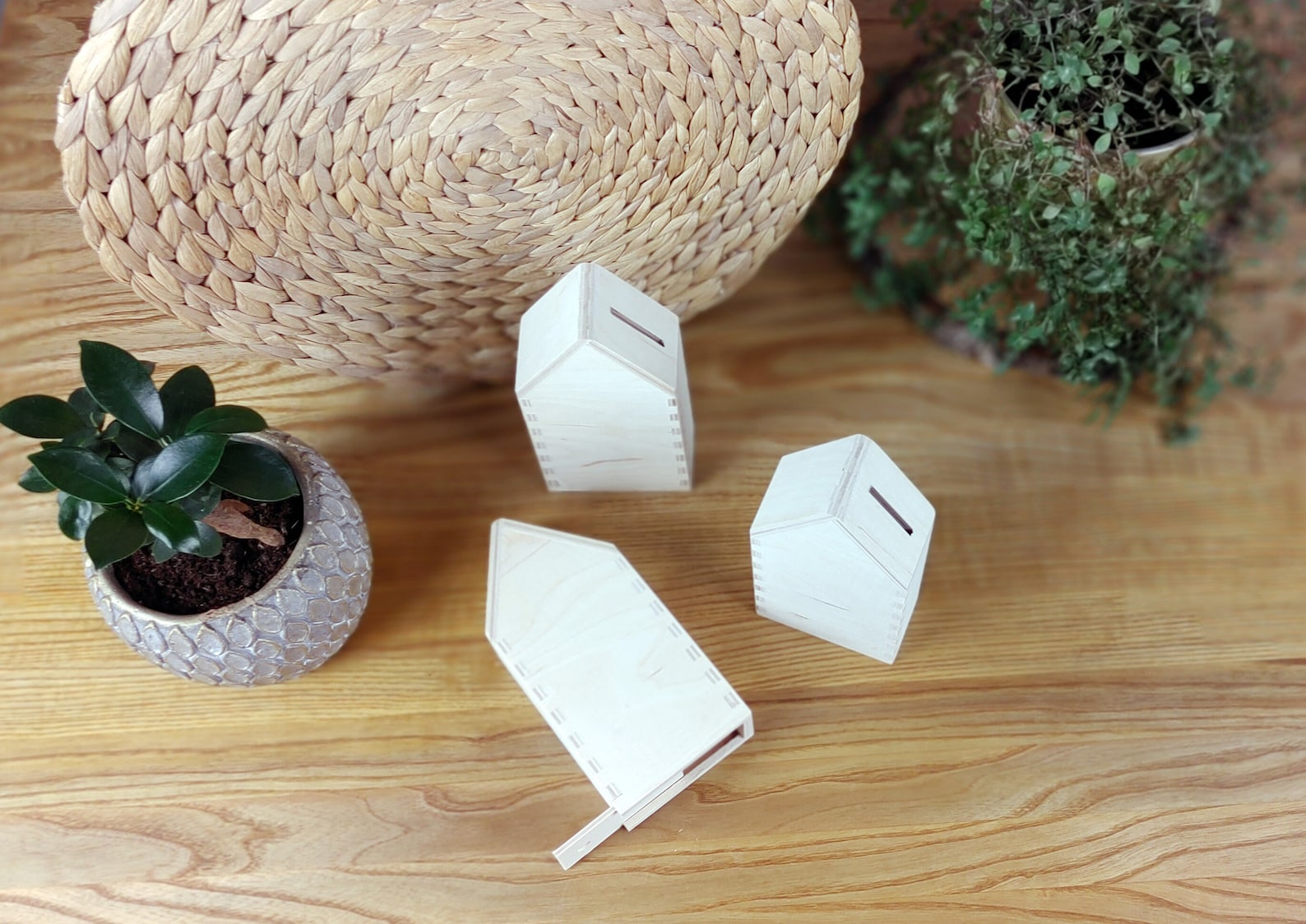 Unfinished Wooden Money Box Wooden House Cash Holder Coins - Etsy UK