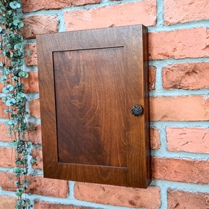 Walnut Dark Shutters Natural Wooden Family Big Key Box, Hanging Key Box ...