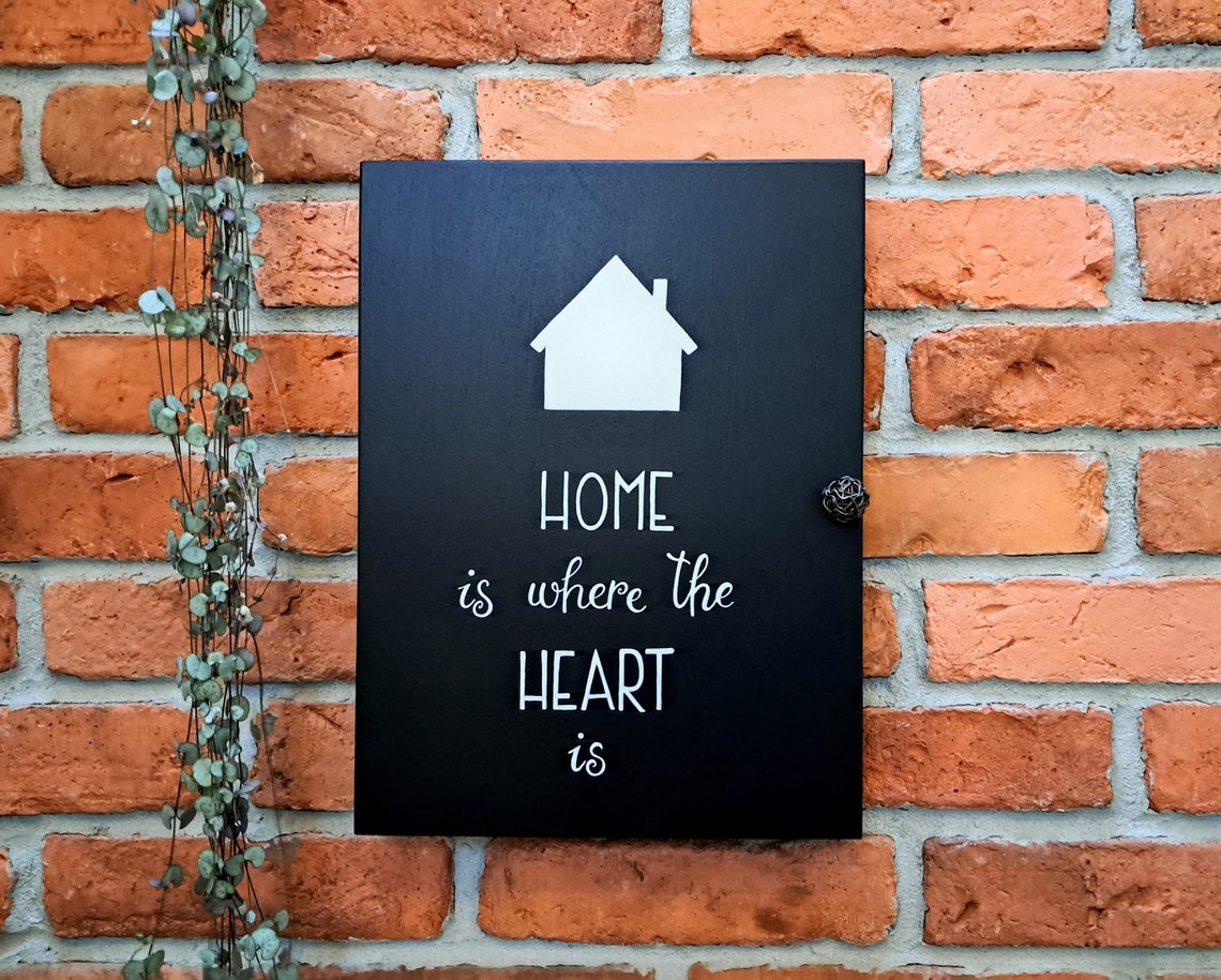 Personalized Natural Wooden Family Big Key Box, Hanging Key Box, Key ...
