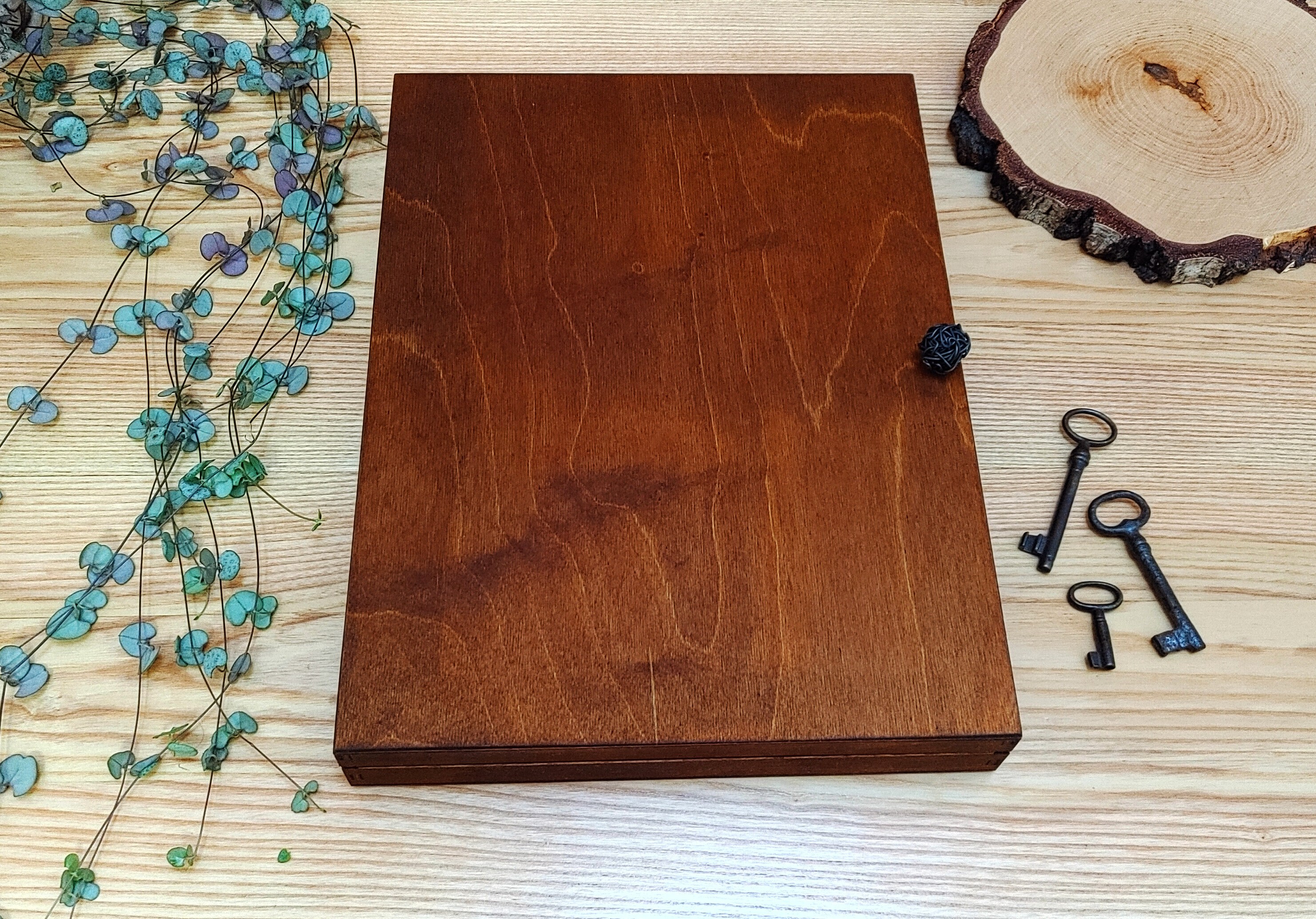 Personalized Natural Wooden Family Big Key Box Hanging Key - Etsy