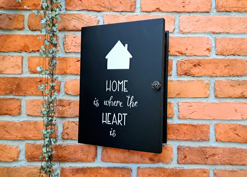 Personalized Natural Wooden Family Big Key Box, Hanging Key Box, Key ...