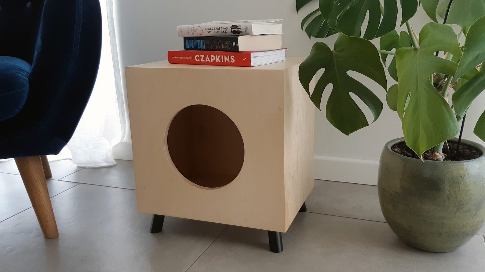 Cat Litter Box Enclosure, Personalized Cat House, Wooden Cat Box, Pet ...