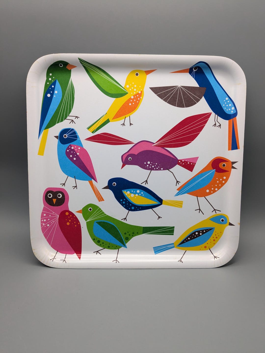 Vintage IKEA BIRD TRAY Ikea Bärbar Serving Tray- Multi-colored Bird ...