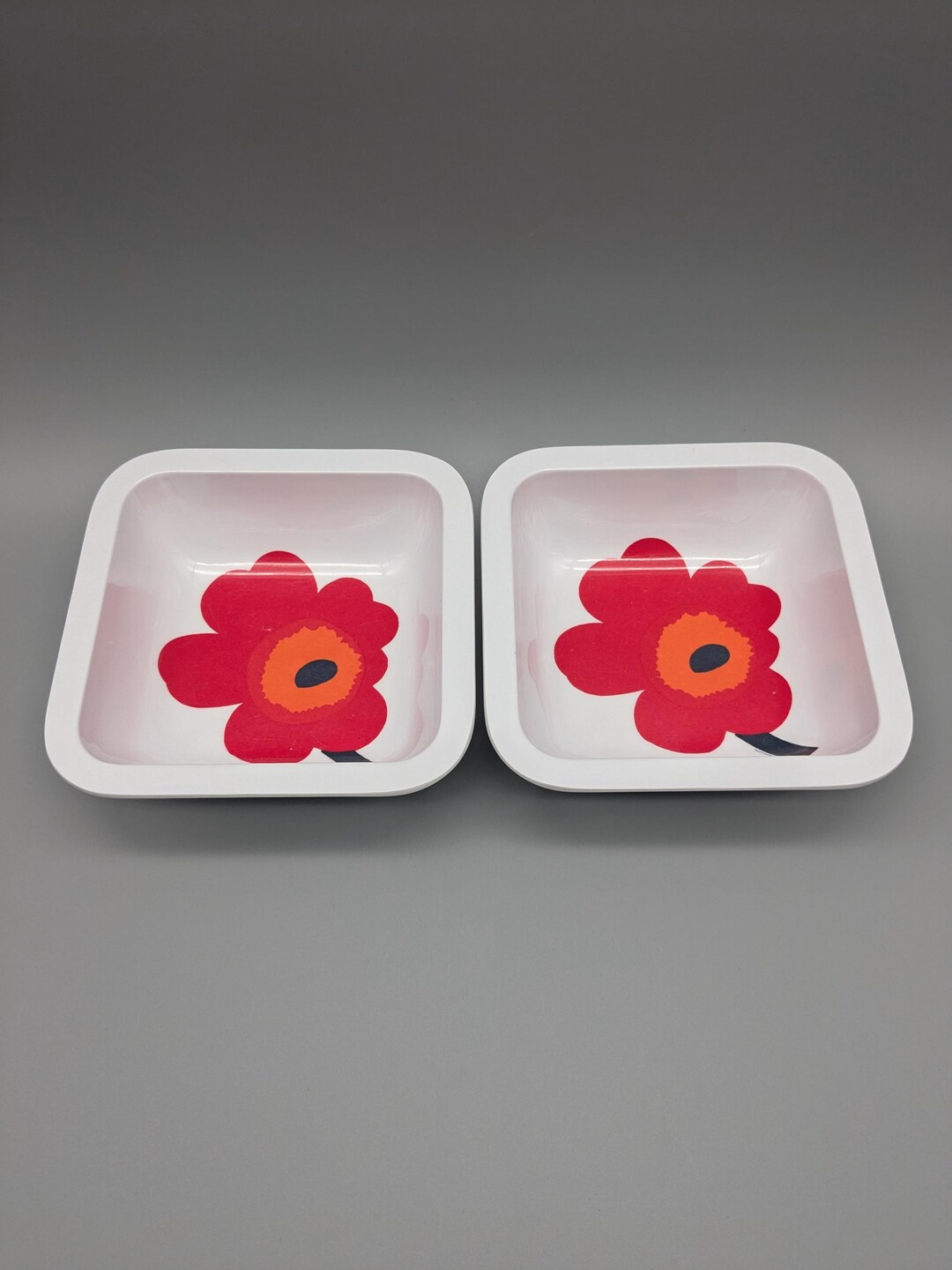 Marimekko Unikko Pattern Red Flower Cereal Bowl Finland, Melanin Set of ...